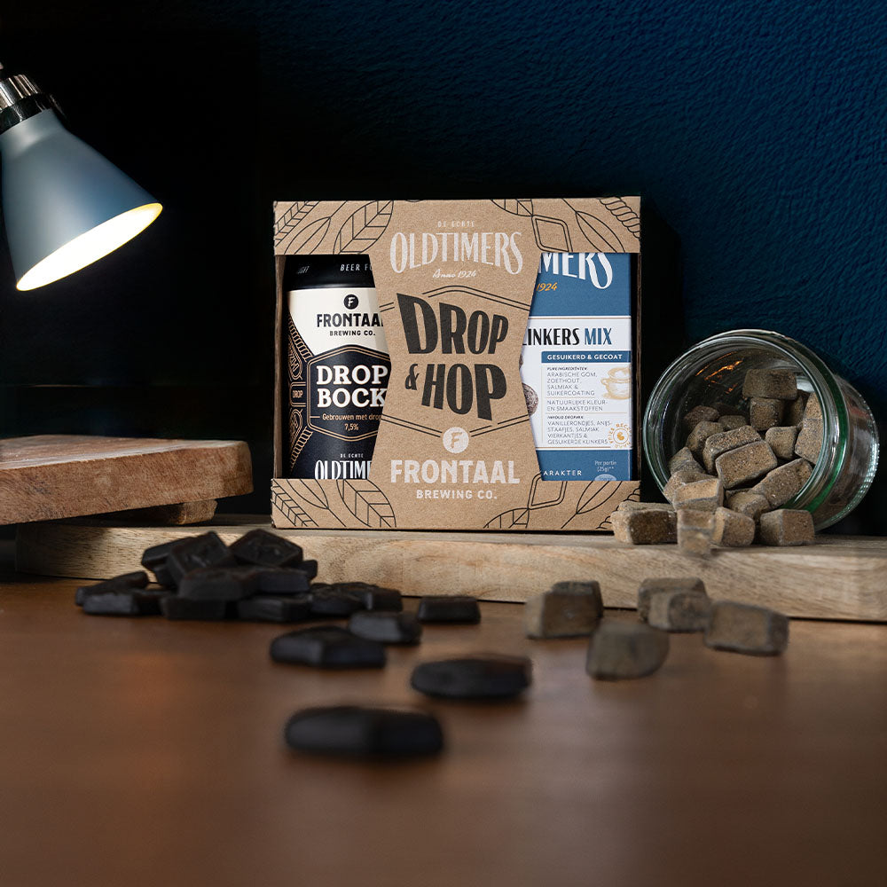 Oldtimers Drop & Hop pakket | Drop bock bier met Oldtimers Uitblinkers